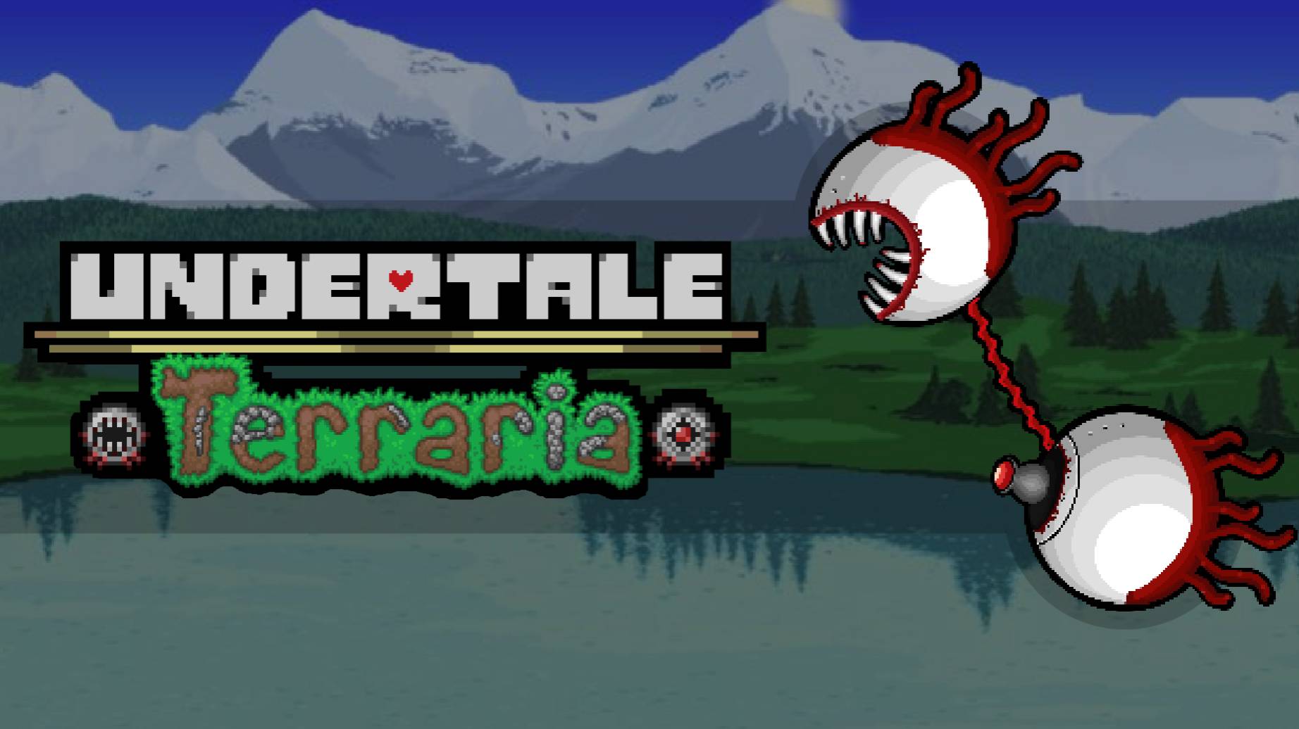 Undertale X Terraria - битва с близнецами