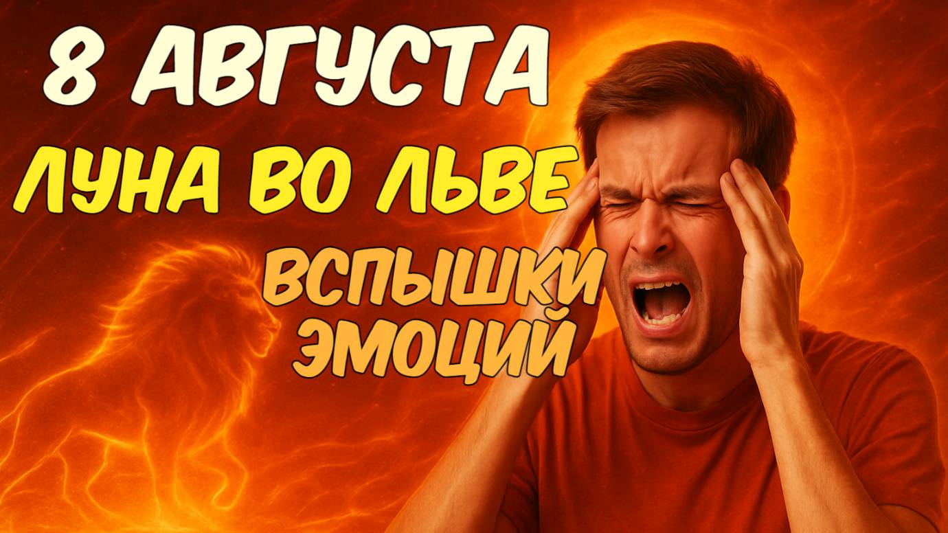8 августа 2025 — Луна во Льве, мощная энергия дня, вспышки эмоций и перегрузка ⚠️