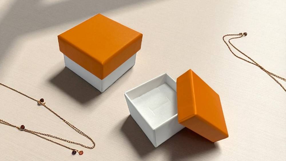 Упаковка крышка-дно 5.0 х 5.0 х 3.4 Оранжевая