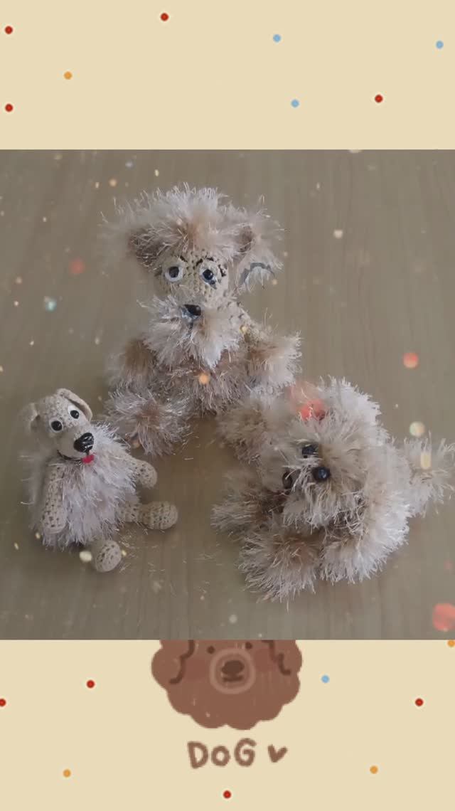 Вязаные собачки. Сколько я их связала... и все они разные...