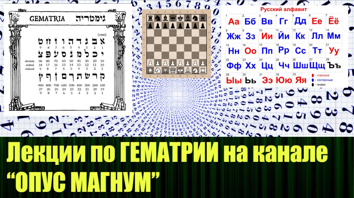 На нашем канале Опус Магнум начался курс лекций по Гематрии