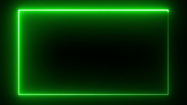 Футаж - Зеленая Неоновая Рамка ¦ Фон для монтажа ¦ Green Neon Frame