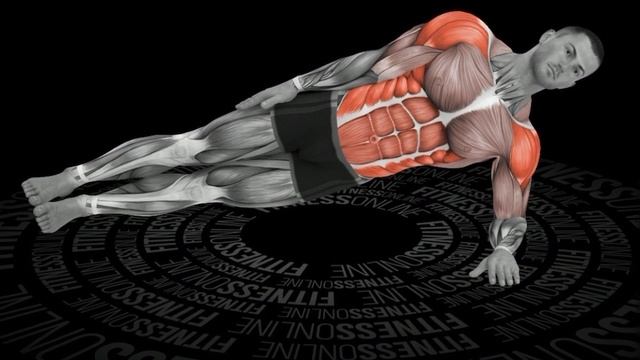 Боковая планка на локте с движением таза вверх-вниз