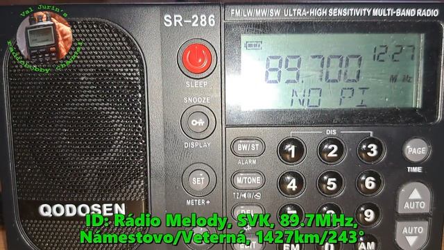 05.07.2025 12:28UTC, [Es], Rádio Melody, Словакия, 89.7МГц, 1427км, 500Вт