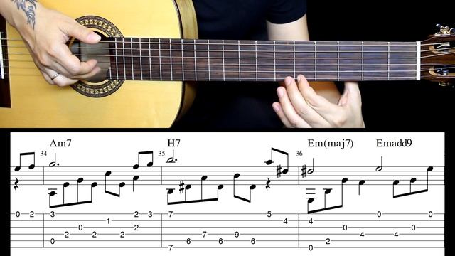 Я тебя никогда не забуду - Юнона и Авось / Фингерстаил / На гитаре demo + разбор / Ноты Табы