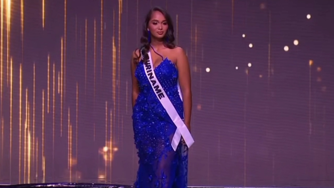 Шри-Ланка, Суринам, Швейцария, Танзания, Тайланд, Тринидад Тобаго Вечернее платье Мисс Вселенная 73