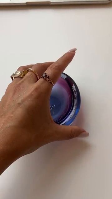 Розово-синяя чаша/ пепельница из муранского стекла. Италия. 🇮🇹