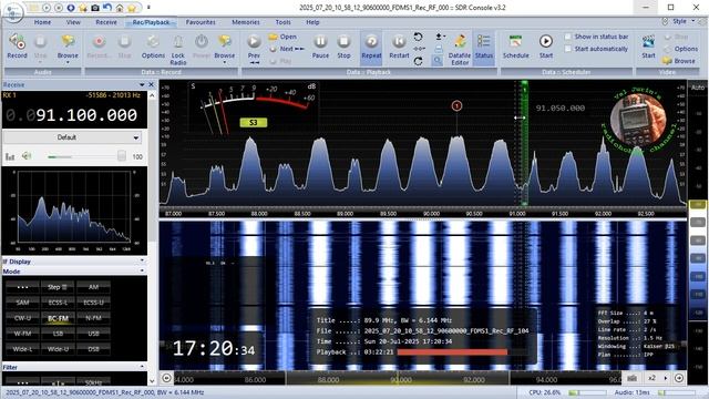 20.07.2025 14:20UTC, [Es], Неидентифицированная станция, 91.1МГц, предп. Vem Radio, Армения