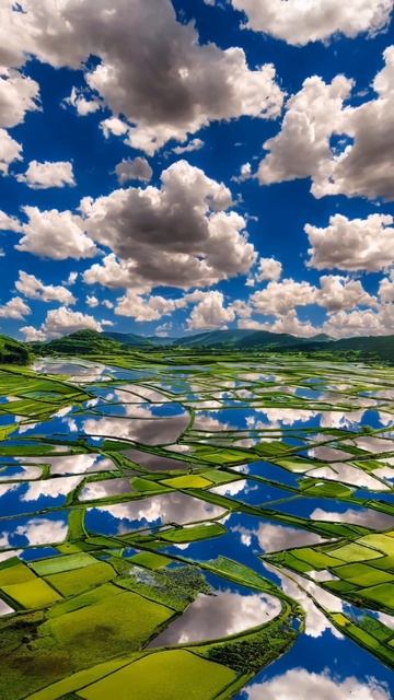 Красивейший пейзаж рисовых полей в Китае