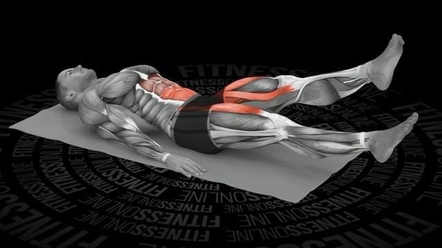 Подьем ног в положении лежа (поочередно)