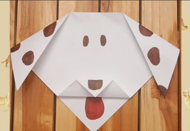 Поделка Мордочка собачки из бумаги