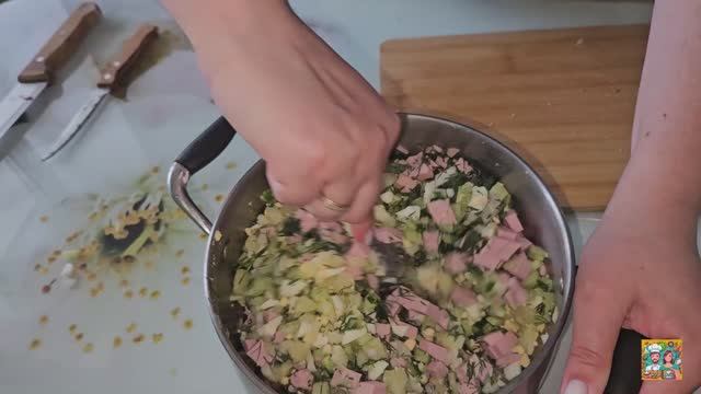 Окрошка на кефире и квасе