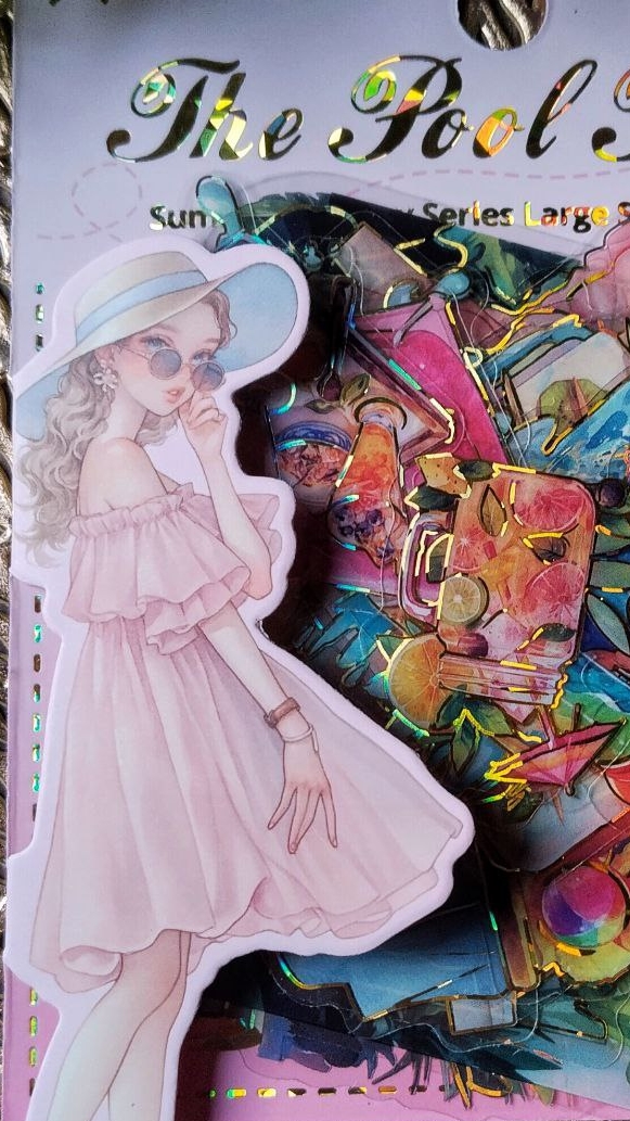 Распаковка наклеек "Привет, Лето" ч.3 #распаковка #асмр #лето #путешествие #бассейн #вечеринка