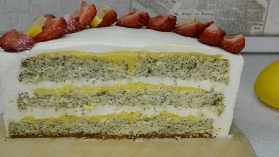 Лимонно-маковый торт.