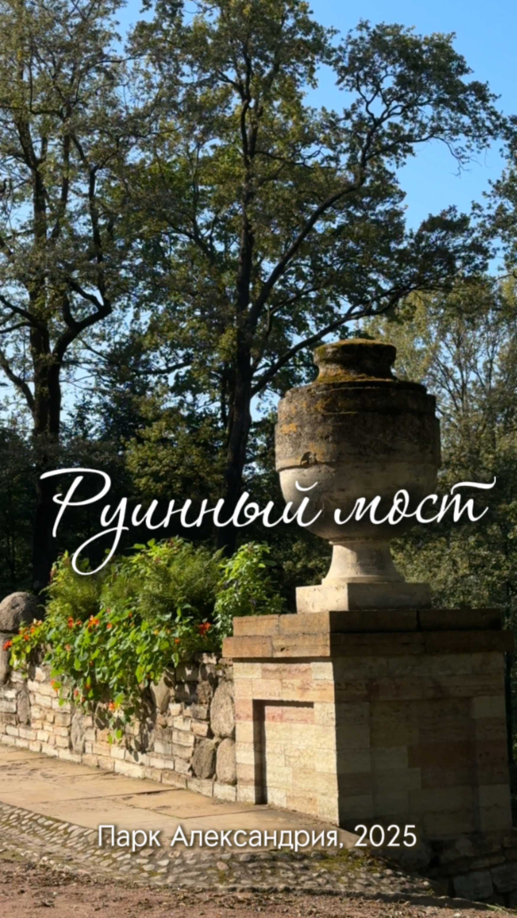 Руинный мост в парке Александрия в Петергофе