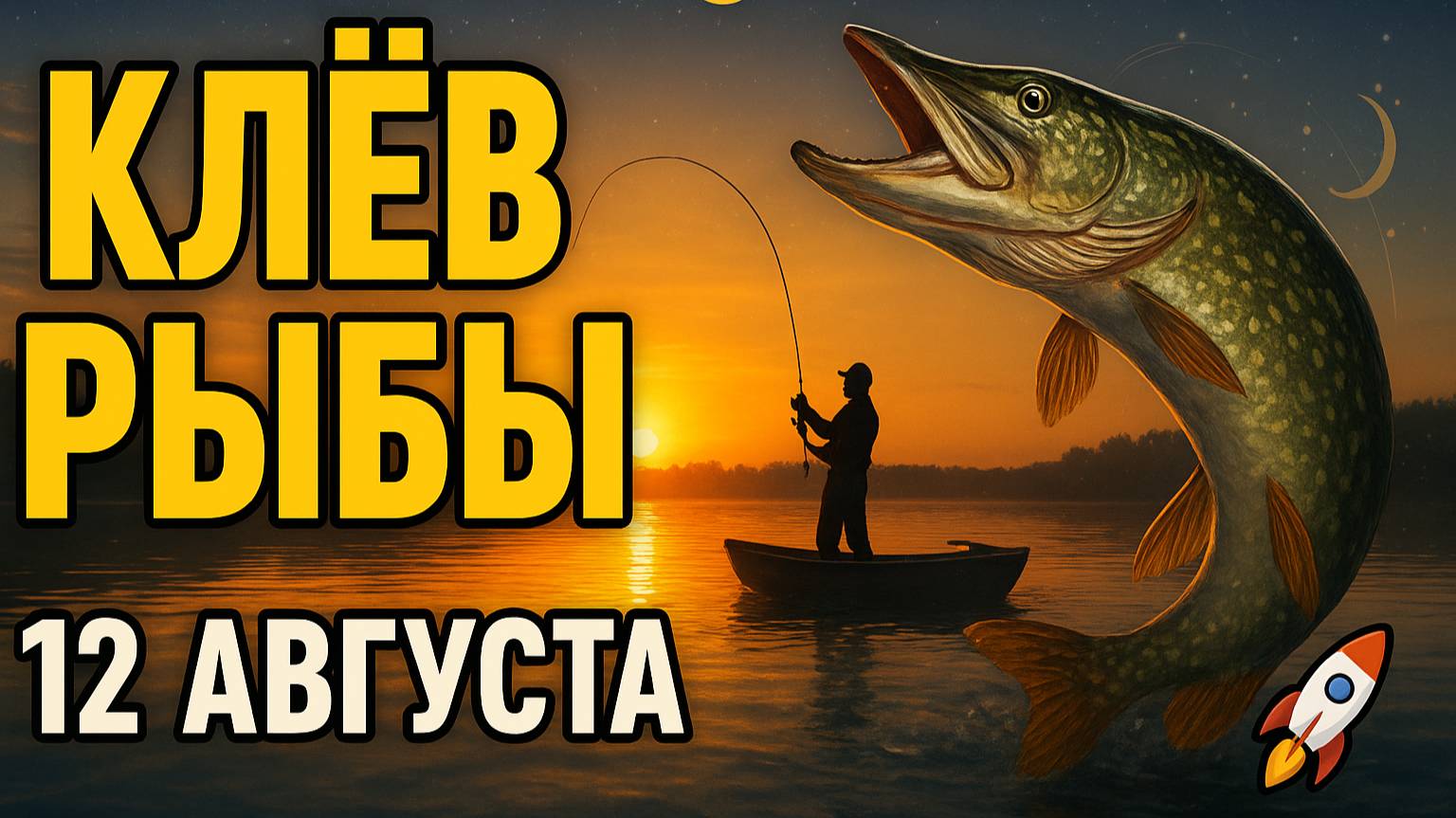 Прогноз клева рыбы на 12 августа 2025 | Где и на что клюет сегодня в России