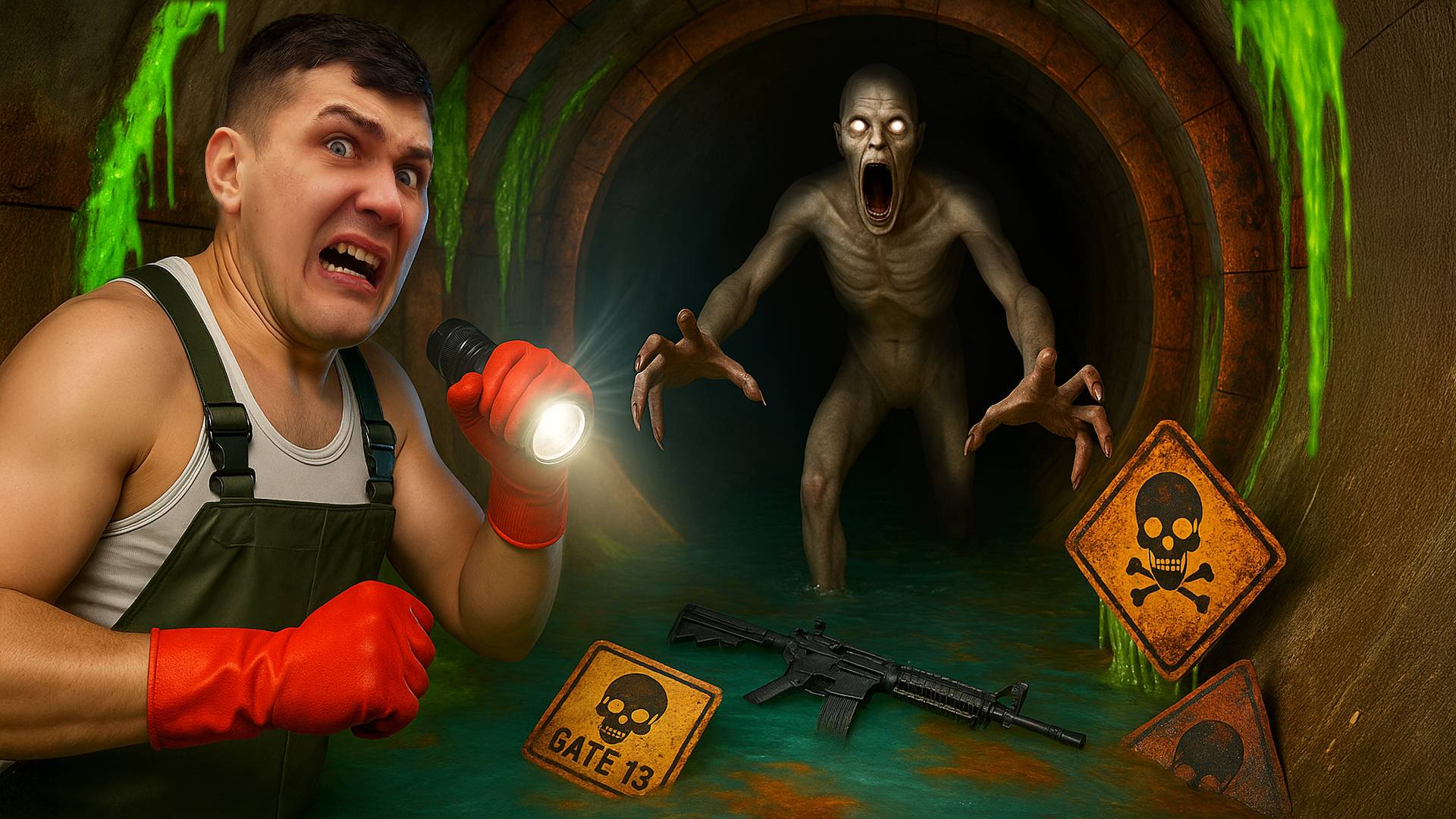 Нашли Жутких МОНСТРОВ в Секретной КАНАЛИЗАЦИИ | ЭТО SCP-096?