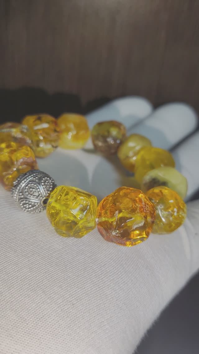 Перстные четки из необработанного янтаря 14/10