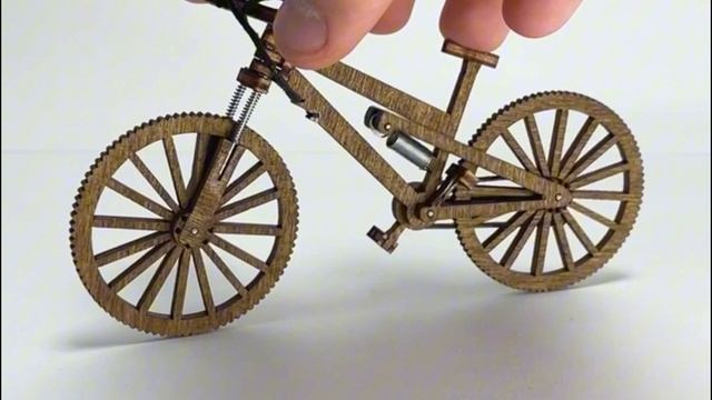 Деревянный конструктор  Мини-велосипед МТВ jn KUDRIAVSKIY. Сборная деревянная модель