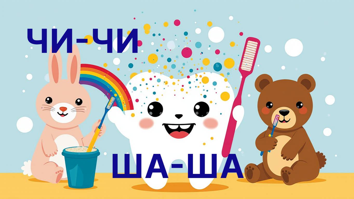 Чи-чи, ша-ша. Детская песня про чистку зубов | Весёлая песенка для малышей 1–6 лет (Слова)