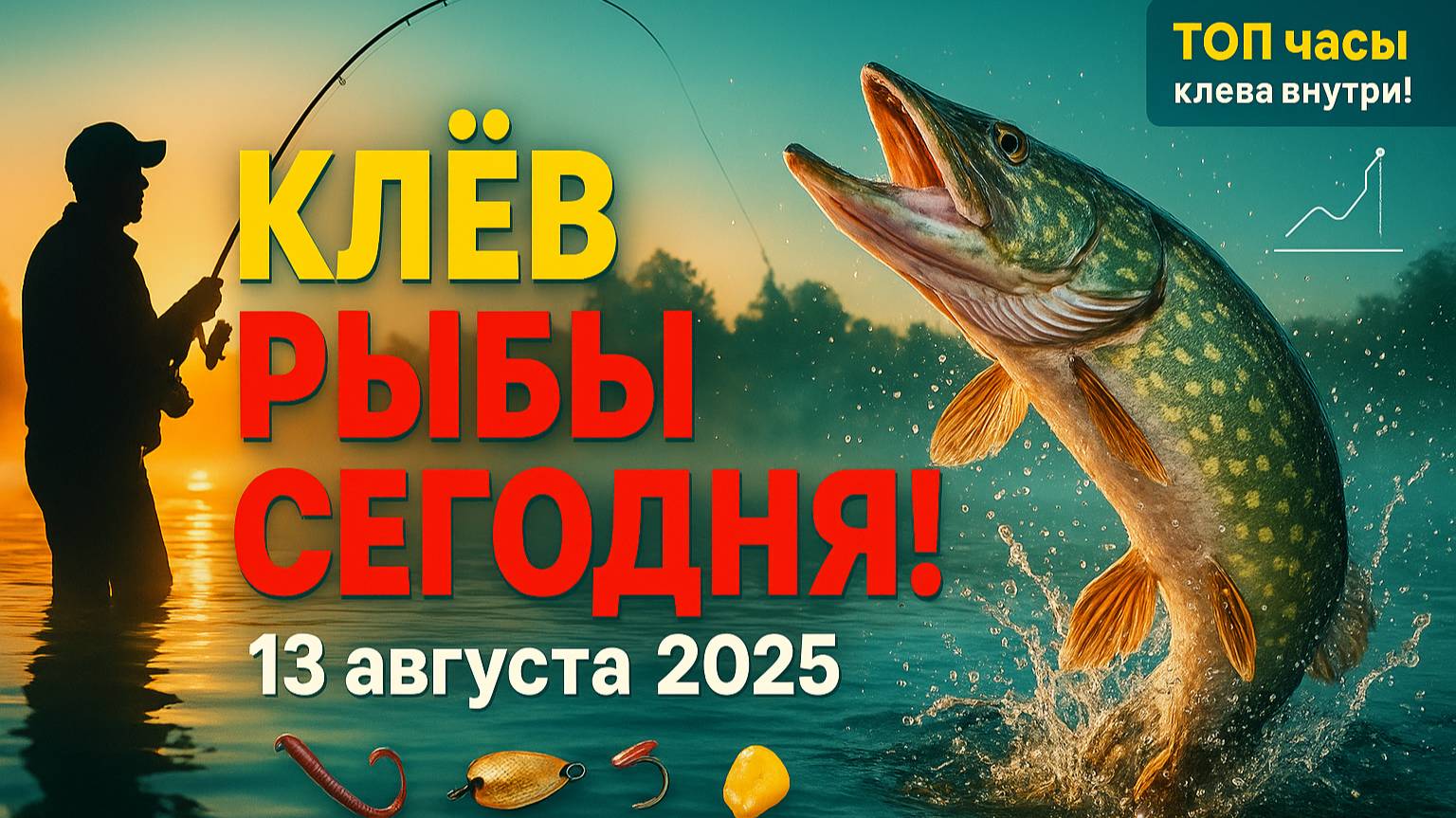 КЛЁВ РЫБЫ 13 августа 2025 — Лучшие часы и места! ТОП наживки, регионы, уловки для богатого улова 🎣