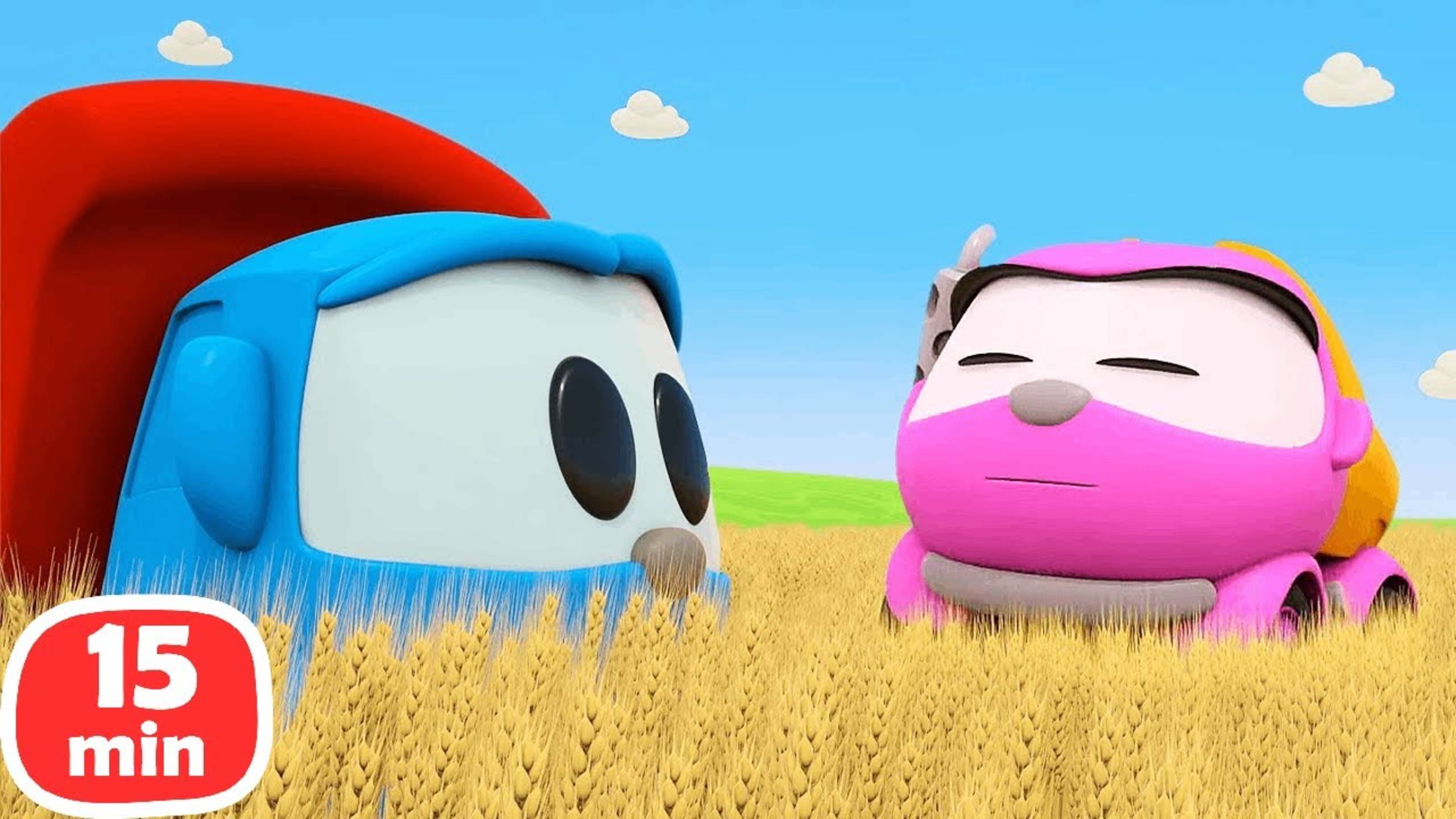 Грузовичок Лева собирает мельницу и поливает ГРЯДКИ!