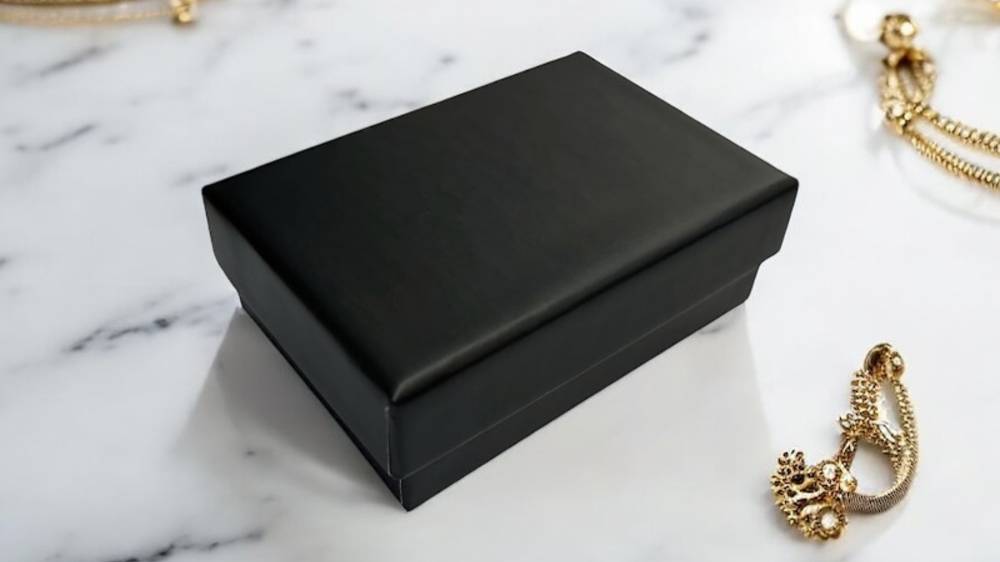 Упаковка прямоугольная крышка-дно для комплектов, черная, 8х5