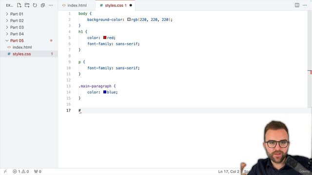 37-05. CSS Selectors Select Elements by `id` and `class`