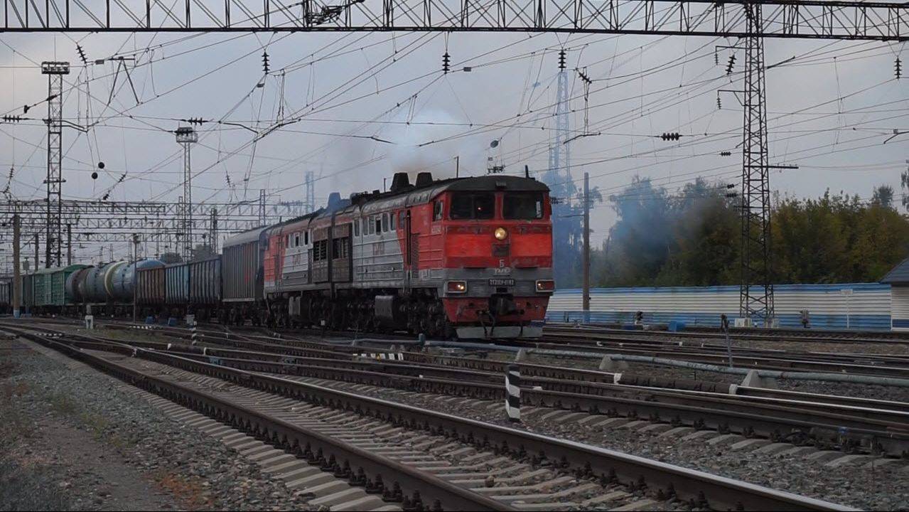 Тепловоз 2ТЭ10У-0192. Отправление на Бийск. Звук 10Д100.