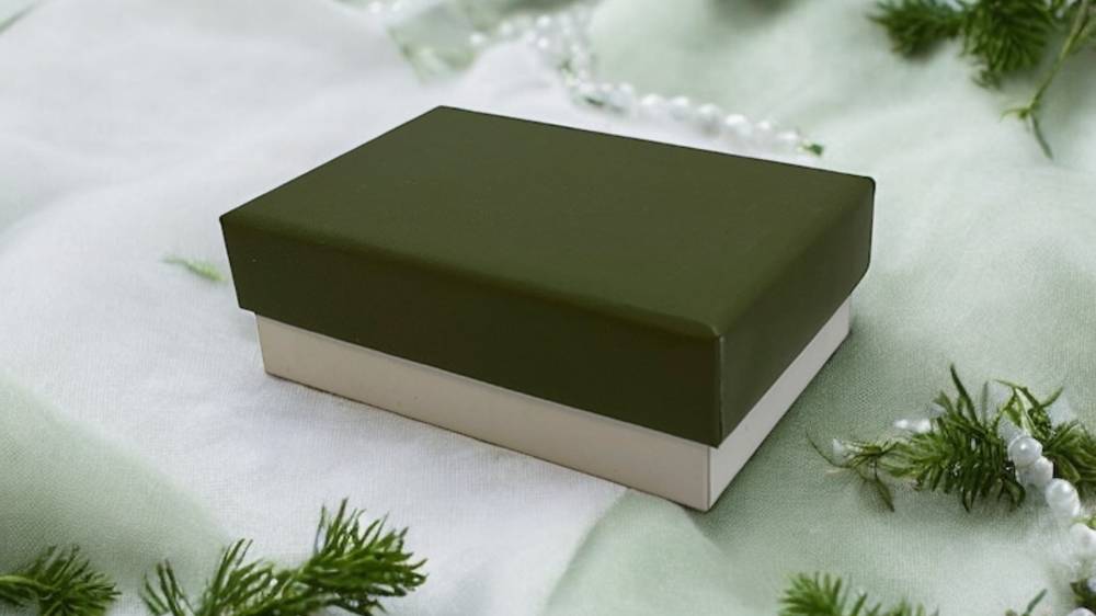 Упаковка прямоугольная крышка-дно для комплектов, фисташковая, 8х5