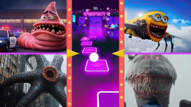 ПАТРИК 🆚 Миньон ЗАРАЖЕННОЕ НЕБО 🆚 ГОЛОДНАЯ ЗВЕЗДА 🆚 Зараженное небо 🎶 Плитки прыгают EDM Rush