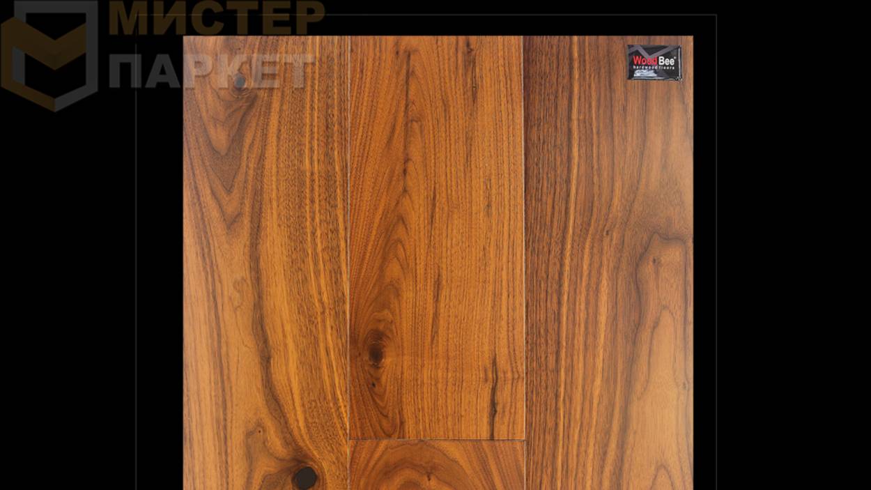 Широкоформатная инженерная доска Wood Bee Орех Американский ABС 190 мм