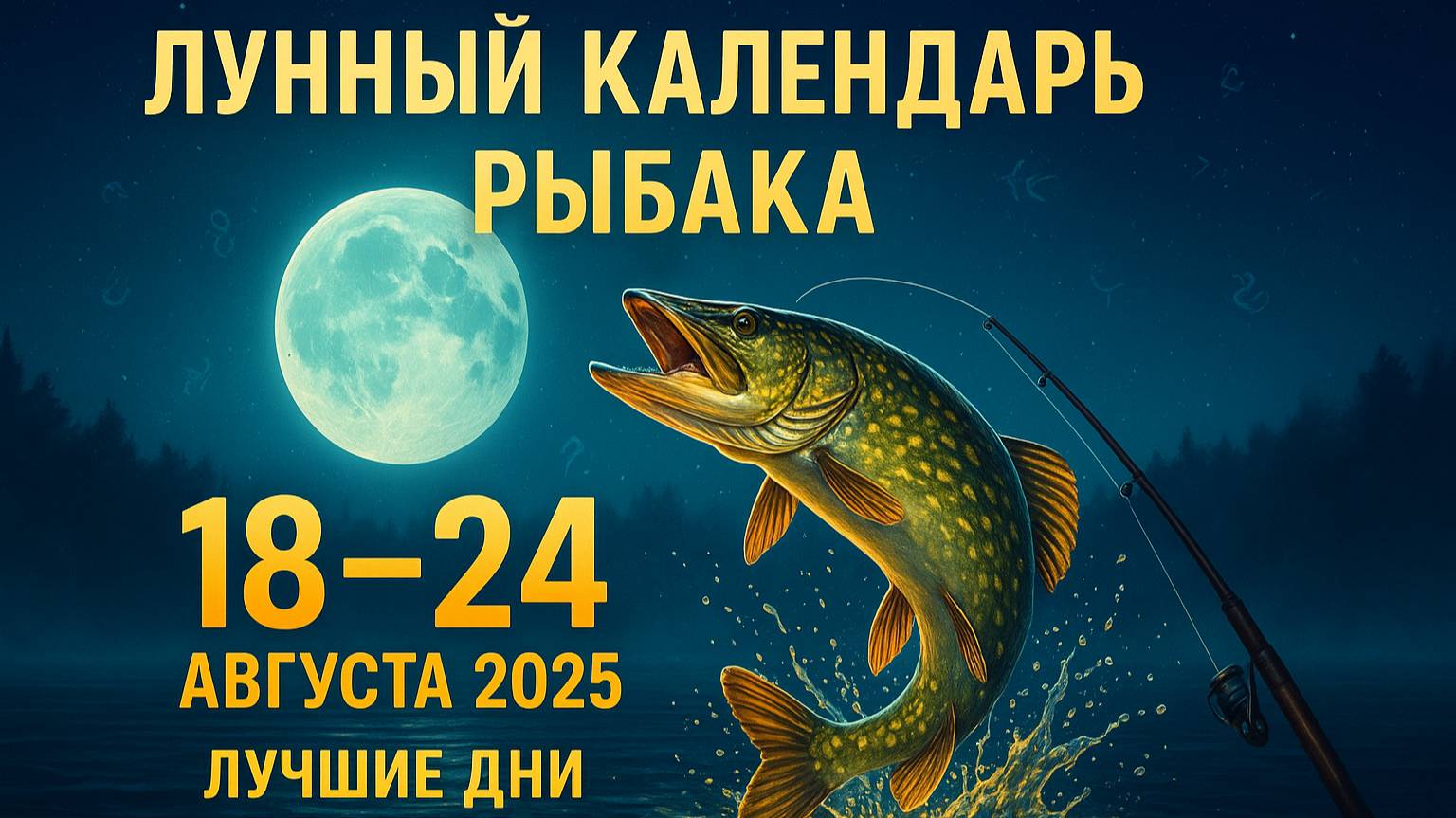 Благоприятные дни для рыбалки 18–24 августа 2025 | Лунный календарь рыбака + советы для улова