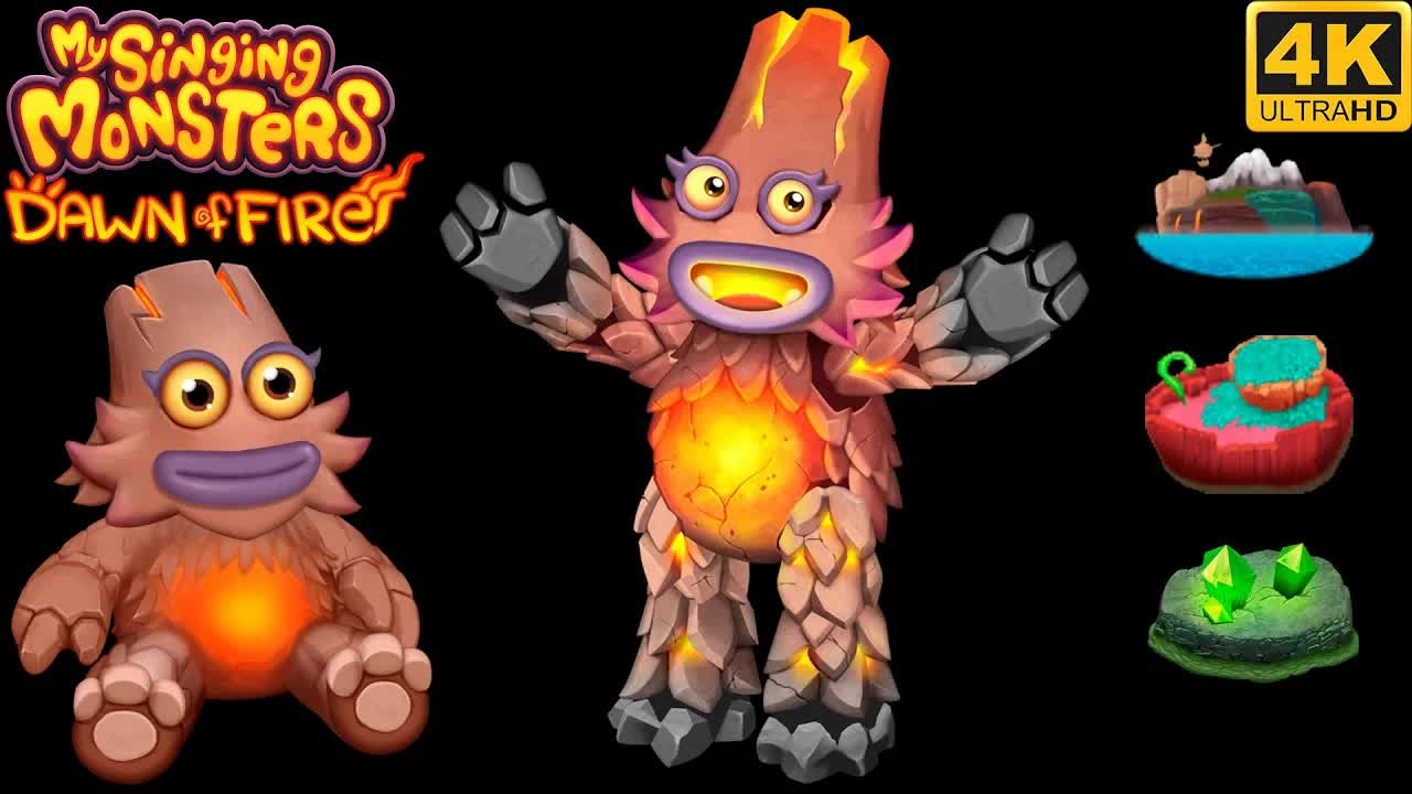 Лаватёка - Юная/Взрослая Все Песни и Анимации (My Singing Monsters Dawn Of Fire)