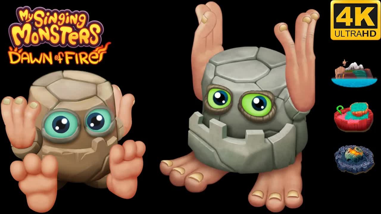 Барабамень - Юный/Взрослый Все Песни и Анимации (My Singing Monsters Dawn Of Fire)