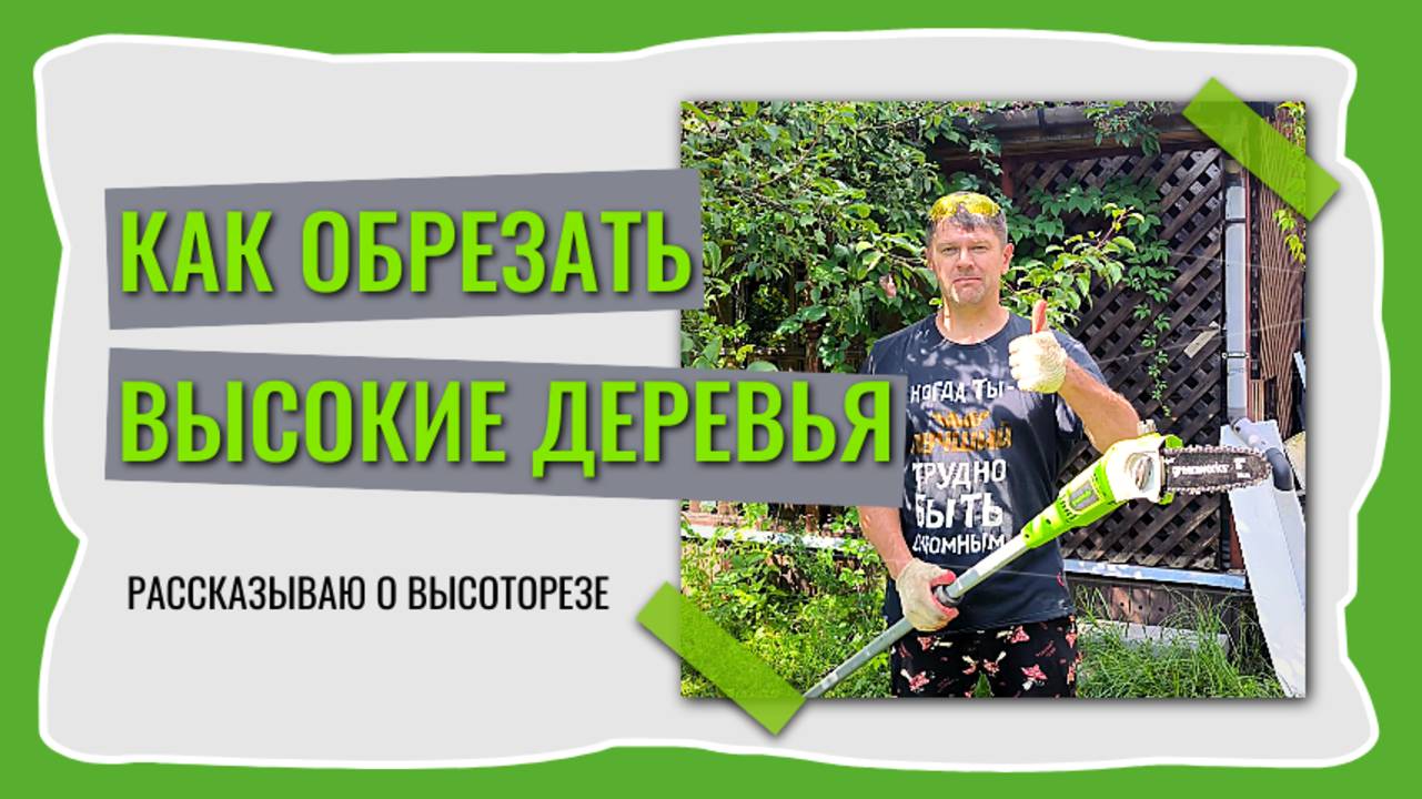 Кусторез-высоторез GreenWorks для работы с высокими деревьями