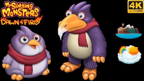 Пингван - Юный/Взрослый Все Песни и Анимации (My Singing Monsters Dawn Of Fire)