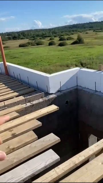 монолитный утепленный дом с плоской кровлей.