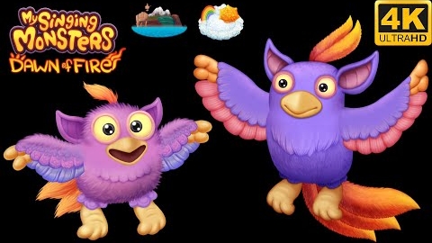 Легптица - Юная/Взрослая Все Песни и Анимации (My Singing Monsters Dawn Of Fire)