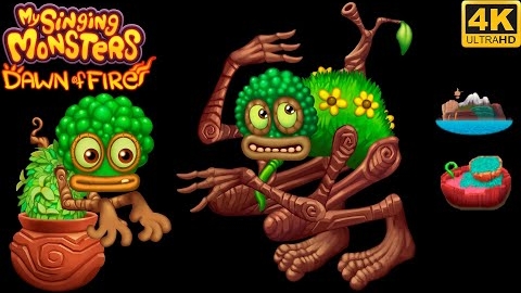 Кустива - Юная/Взрослая Все Песни и Анимации (My Singing Monsters Dawn Of Fire)