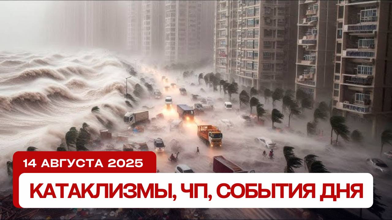 Катаклизмы сегодня 14.08.2025 — Тайфун "Яги" уничтожает Тайвань и Южную Корею
