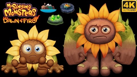 Цветак - Юный/Взрослый Все Песни и Анимации (My Singing Monsters Dawn Of Fire)