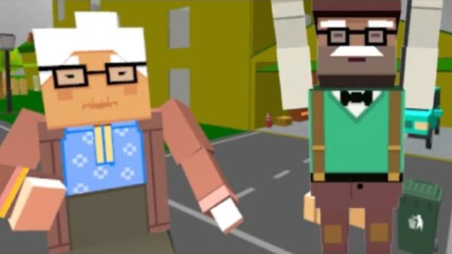 Hello neighbor grandma and grandpa