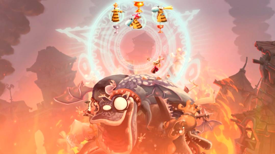 Музыкальный этап игры Rayman Legends малютки в опасности. Прохождение уровня рок-замок