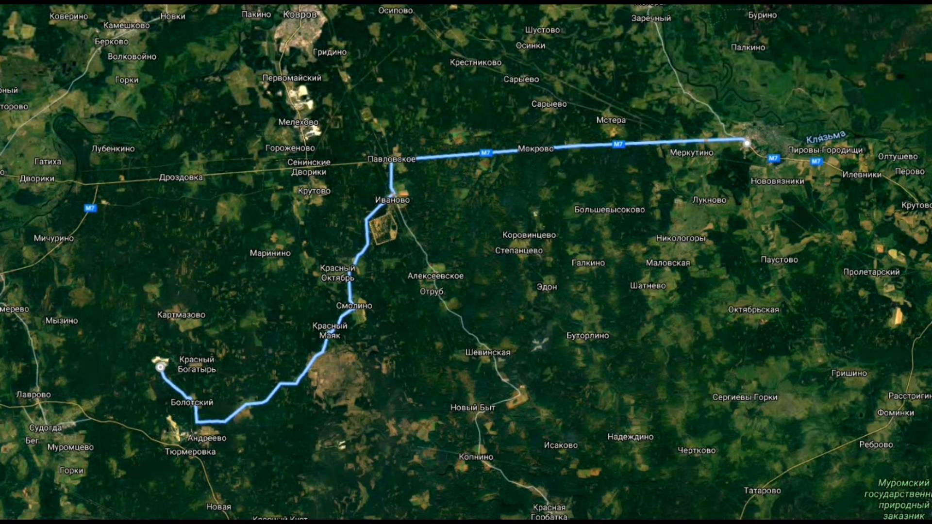 Видеозарисовка поездки из города Вязники до Дюкинского карьера