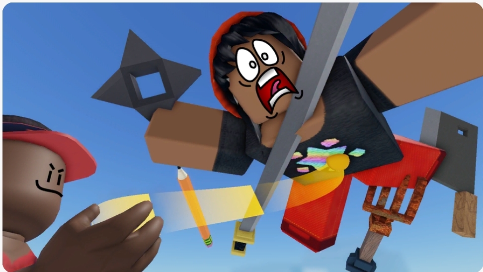 мультик roblox: сбросить вещи и людей