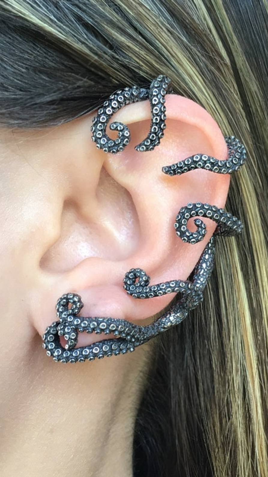 Готическая моносерьга каффа на ухо "Кракен" от StarfallShop