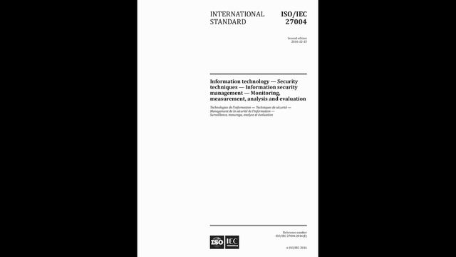 ISO/IEC 27004 Обзор