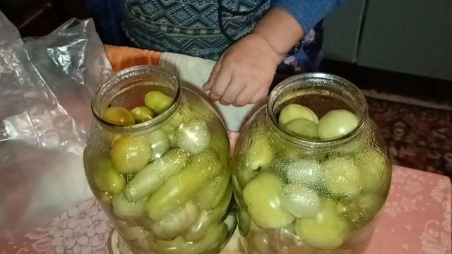 Маринованные зелёные помидоры на зиму. Очень вкусные!!!!