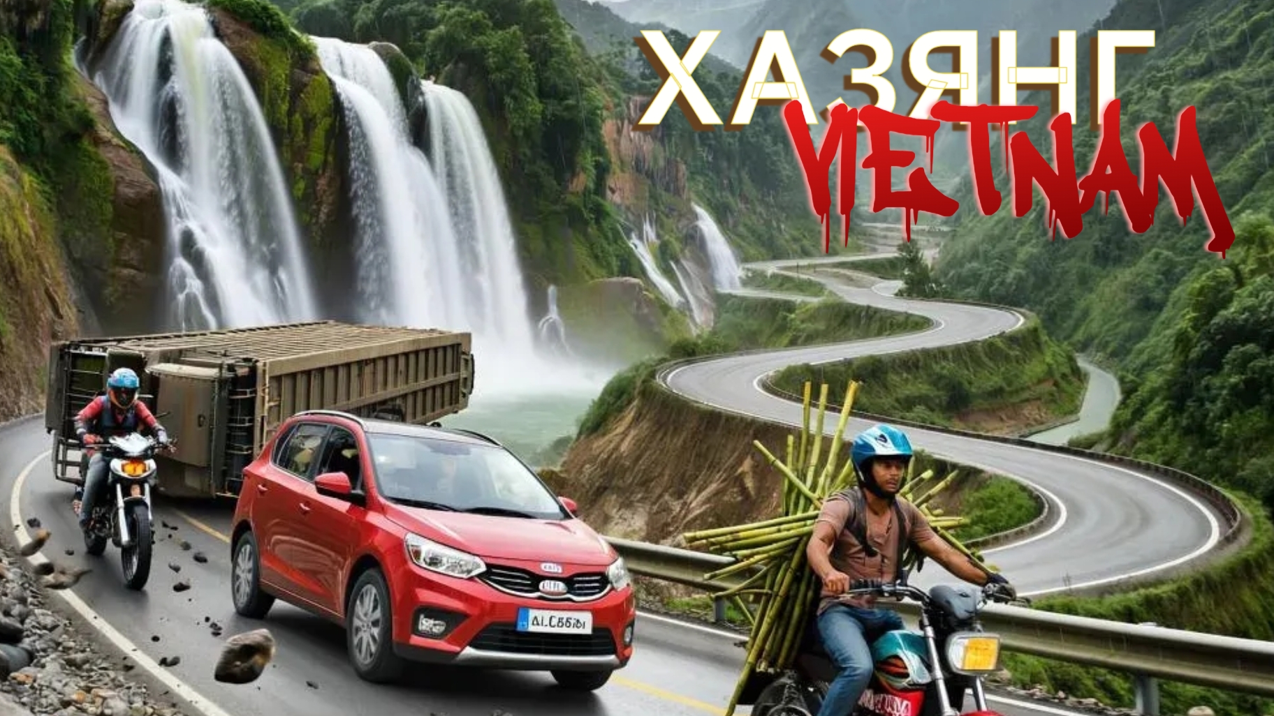 Проехали по самой опасной дороге Вьетнама - Хазянг